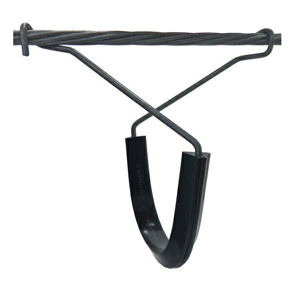 在庫状況：お取り寄せ(詳しくはこちらをクリック) ●材質（線材）：亜鉛アルミ合金メッキ硬鋼線 ●材質（受具）：PVC（軟質ポリ塩化ビニル樹脂） ●色調（受具）：灰色（マンセル5B3/2） ●適用吊線：55〜90mm2 ●許容ケーブル標準外径...