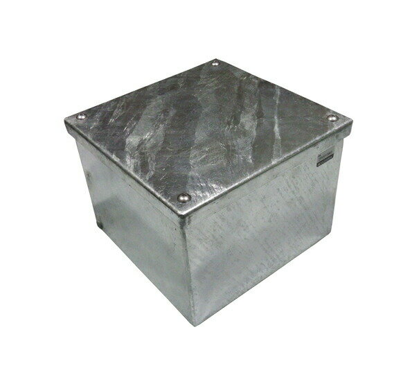 在庫状況：お取り寄せ(詳しくはこちらをクリック) ●材質（本体）：SPHC ●材質（ネジ）：ステンレス製（ゴムパッキン付） ●板厚：2.3mm ●仕上げ：溶融亜鉛めっき ●ふた形状：被せふた（簡易防水仕様=IP44相当） ●アース用端子座：...