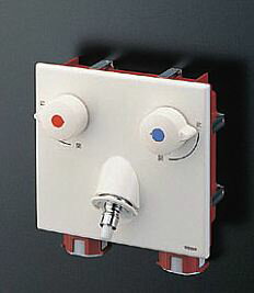 在庫状況：お取り寄せ(詳しくはこちらをクリック) 「ピタットくん」壁埋め込みタイプ（樹脂配管用） 90度開閉,ワンタッチ,止水弁,逆止弁金属プレート付き壁厚9.5又は12.5mm