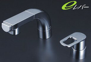 在庫状況：お取り寄せ(詳しくはこちらをクリック)洗面化粧台／ユーティリティ ●eレバー水栓(レバー中央水吐水) ●シャワー引出し式 ●ブレードホース・クイックファスナ一式 ●寒冷地用は逆止弁なし ※商品画像は代表型番のイメージです。