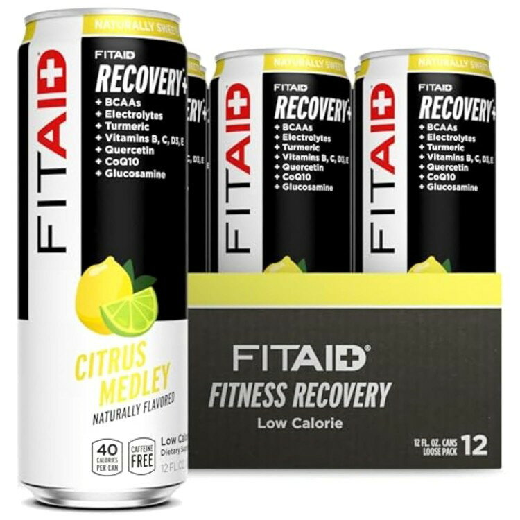 FITAID には、分岐鎖アミノ酸 (BCAAS)、グルタミン、グルコサミンなどがぎっしり詰まってます。身体活動、トレーニング、エクササイズの直後に、爽やかでよく冷えた FITAID の缶を開けてください。