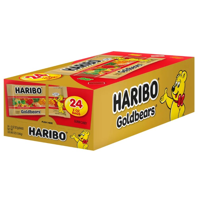 ハリボー ゴールドベア グミキャンディは、パイナップル、レモン、ラズベリー、オレンジ、ストロベリーの5つのフルーツフレーバーが楽しめる定番のグミです。ナチュラルと人工のフルーツ香料をバランスよく使用し、果実感あふれる味わいに仕上げています。...