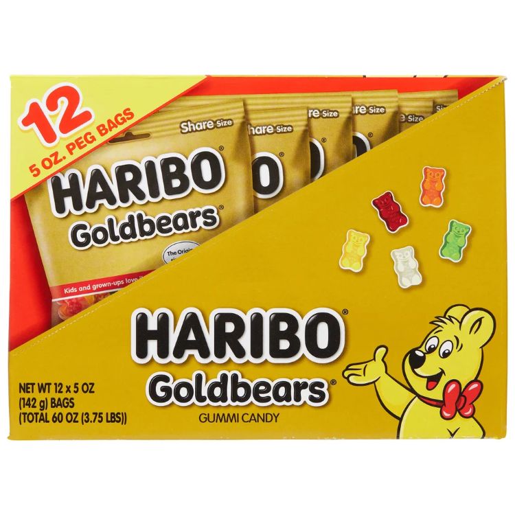 ハリボー ゴールドベア グミキャンディは、パイナップル、レモン、ラズベリー、オレンジ、ストロベリーの5種類のフルーツフレーバーを楽しめる、カラフルで可愛らしいクマ型グミです。ナチュラルと人工のフルーツ香料をバランスよく使用し、果実のようなフ...