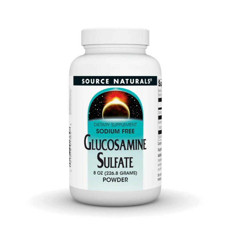 Source Naturalsのグルコサミン硫酸塩は、天然に存在するアミノ糖です。グルコサミン硫酸塩は、安定性を高めるために塩化カリウムと複合化されています。