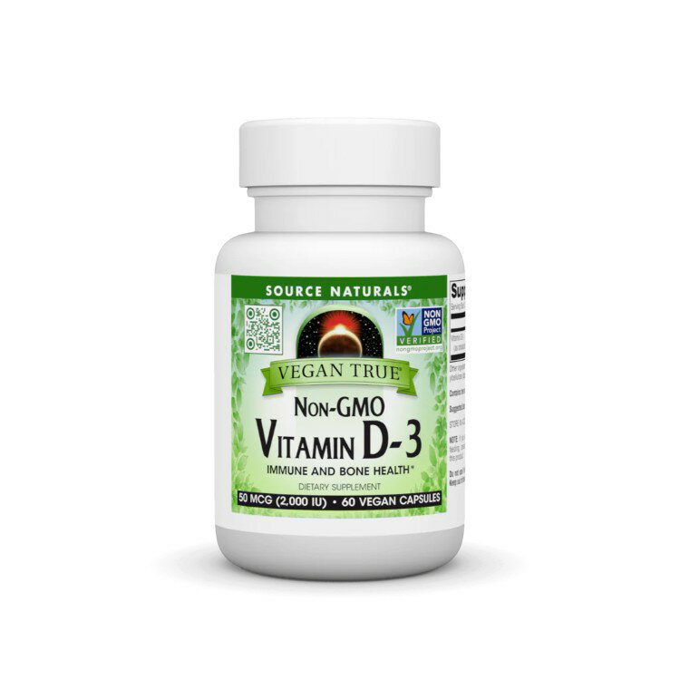 羊毛由来のビタミンDサプリメントが主流であるのに対し、Vegan True Non-GMO ビタミンD-3は、藻類由来の非遺伝子組み換え、オーガニック、ヴィーガン対応のビタミンDです。
