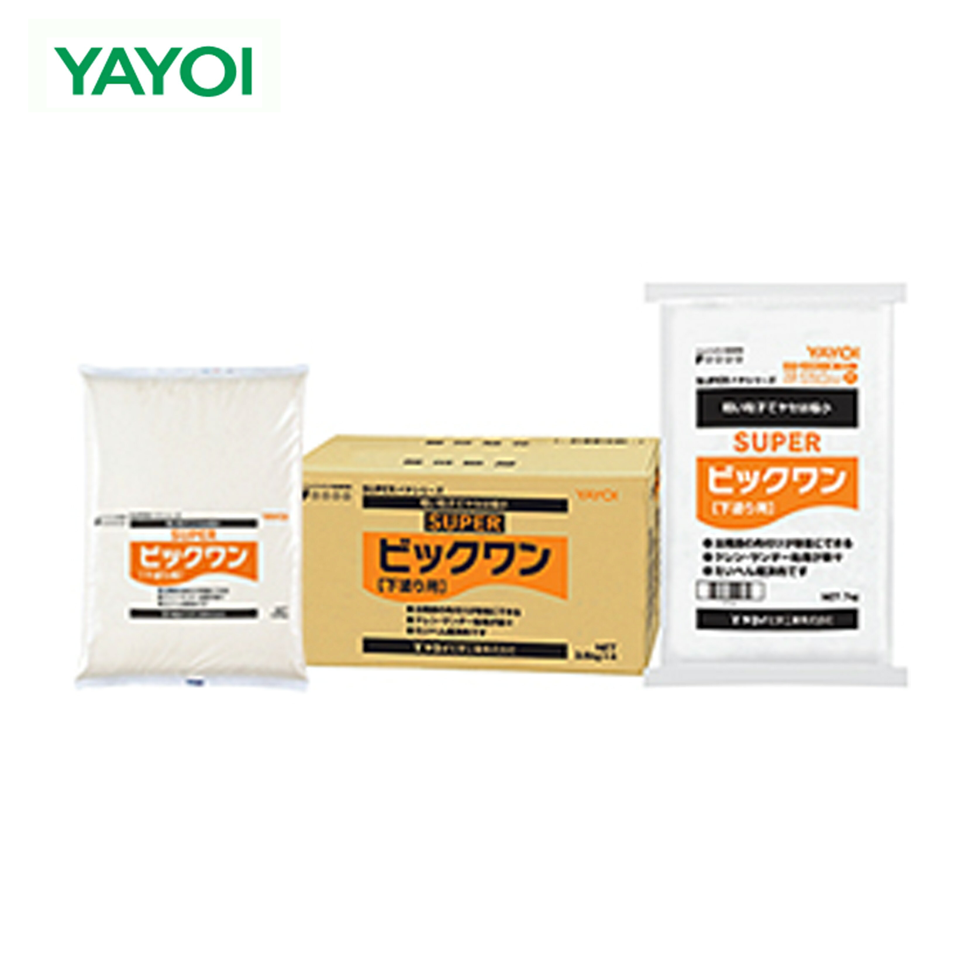 石膏系粉末パテ（合成樹脂配合）下塗用パテ SUPERビックワン 3.5kg×4 反応硬化型　粗い粒子でヤセは極小 ◎ヤセが極めて少なく、石膏露出面や合板面にも強力に接着します。 ◎塗布後の疑似硬化が早いので、施工効率が上がります。 施工平米...