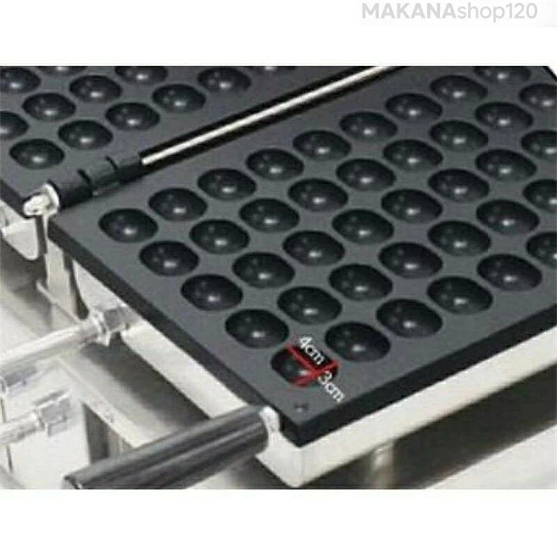 商品詳細： パワー：2Kw 電圧： 110V 機械：540x500x280mm 正味重量：28kg 英語説明書付き 本体：ステンレス モールドプレート：テフロンコーティングされたアルミニウム（非粘着面） 特徴： 1.鋳造アルミニウムが装備さ...