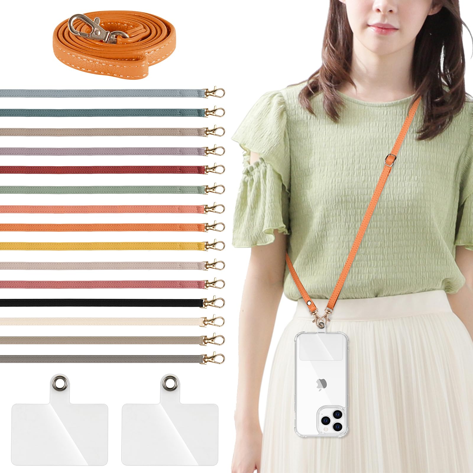 商品情報商品の説明主な仕様 【優れたデザイン】高品質の合成皮革素材を使用しており、丈夫で耐久性があり、摩耗や引き裂きに強いです。ネックストラップの最大長さは約140cm、直径は約0.8cmです。長さは簡単に調節でき、首からかけたり、斜めにか...