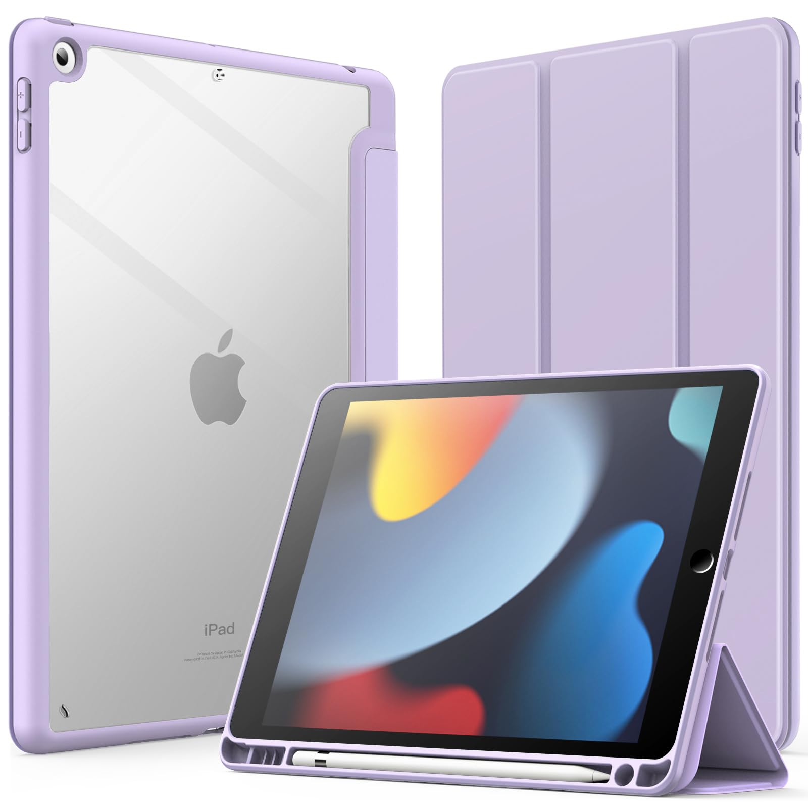 商品情報商品の説明JETech iPad 10.2インチ ケース（第9/8/7世代、2021/2020/2019モデル用） Pencil収納可能 透明バックカバー 薄型 スタンド 衝撃吸収 タブレットカバー オートウェイク/スリープ機能 (...