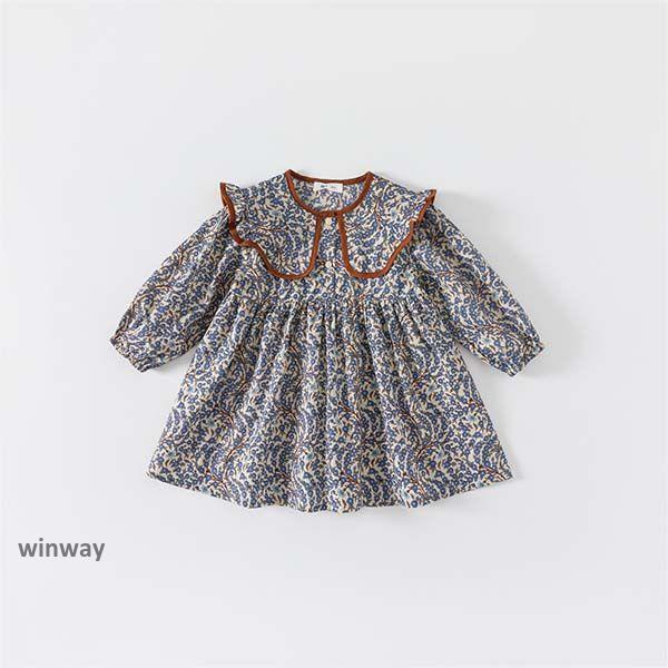 ワンピース キッズ ベビー服 女の子 80?120cm 子供服 長袖ワンピース 春秋 花柄ワンピース 結婚式 子ども服 赤ちゃん 女児 おしゃれ かわいい 七五三 入学 入園