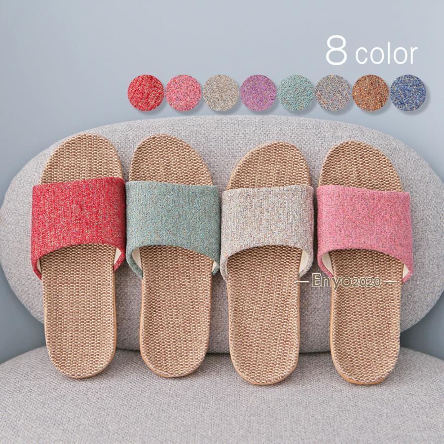 素材表地：亜麻中底：亜麻裏面：EVAサイズ・カラー： パープル/ピンク/グリーン/レッド/ベージュSサイズ：22.5-23cmMサイズ：23.5-24cmLサイズ：24.5-25cmブルー/グレー/ブラウンLSサイズ：25-25.5cmLM...