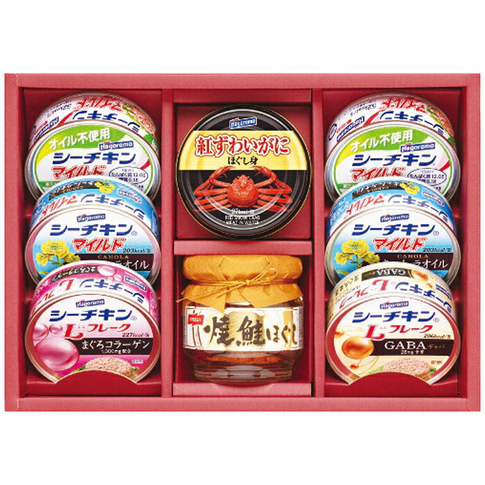 ■商品紹介：食卓が華やぐサラダやオードブル。そんなにぎやかな食シーンにかかせない、海の幸を詰合せました。 ■商品内容：シーチキンマイルドキャノーラオイル・オイル不使用シーチキンマイルド各2缶・シーチキンLフレークコラーゲン入り・シーチキンL...