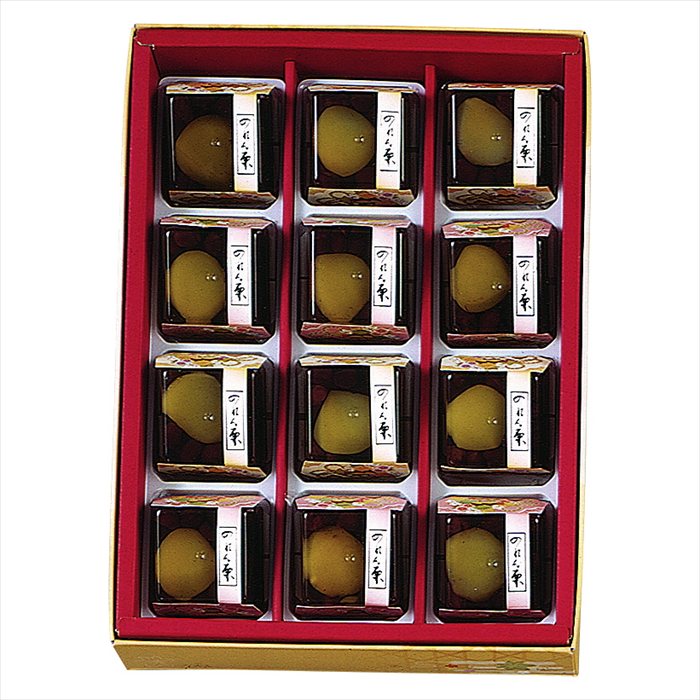 ■商品内容：のれん栗×12 ■パッケージサイズ：箱サイズ:275×200×50（60サイズ） ■賞味期限：製造後180日 ■アレルギー： メーカー希望小売価格はメーカーカタログに基づいて掲載しています ■さまざまなギフトアイテムをご用意して...