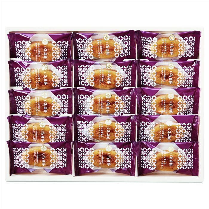 ■商品内容：こがね芋×15 ■パッケージサイズ：箱サイズ:272×345×42（80サイズ） ■賞味期限：製造後120日 ■アレルギー：卵・乳・小麦・大豆 メーカー希望小売価格はメーカーカタログに基づいて掲載しています ■さまざまなギフトア...