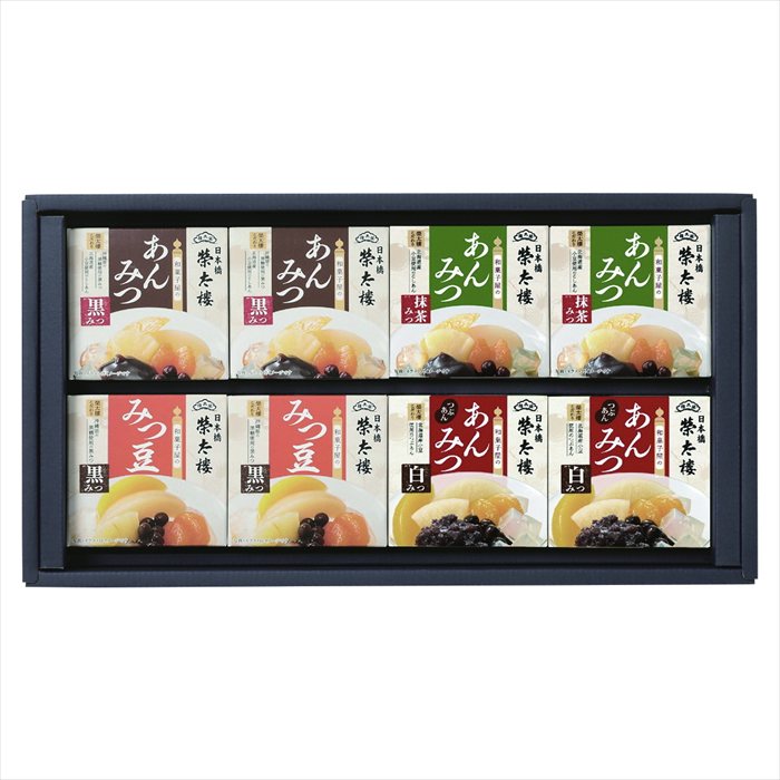 ■商品内容：和菓子屋のあんみつ（黒みつ）255g×2、和菓子屋のあんみつ（抹茶みつ）255g×2、和菓子屋のみつ豆（黒みつ）225g×2、和菓子屋のあんみつ（白みつ）225g×2 ■パッケージサイズ：箱サイズ:210×405×85（80サイ...