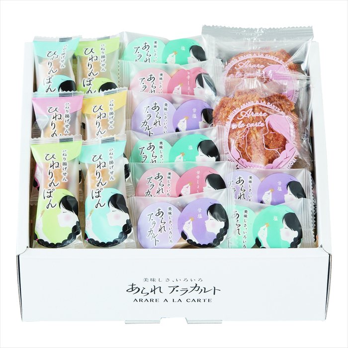 ■商品内容：おかき・ひねり揚げ（個包装）・あげせん（個包装）125g ■パッケージサイズ：箱サイズ:215×215×75（60サイズ） ■賞味期限：製造後150日 ■アレルギー：乳・小麦・えび・大豆・ごま メーカー希望小売価格はメーカーカタ...