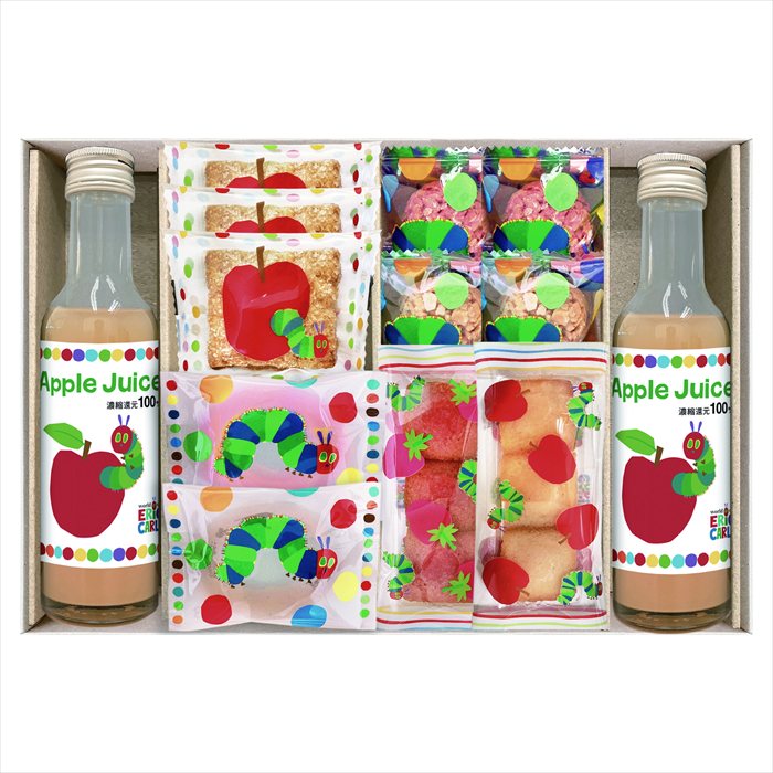 ■商品内容：アップルジュース180ml×2、スクエアパイ（アップル）×3、焼きドーナツ（チョコ、ストロベリー）、チョコクランチ（ホワイト×2、ストロベリー×2）、プチフィナンシェ3個入（ストロベリー、アップル） ■パッケージサイズ：箱サイズ...