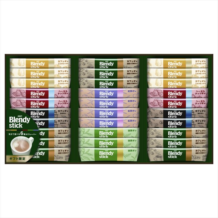 ■商品内容：ブレンディスティック×30（カフェオレ14g×9、ミルクたっぷり14g×6、甘さなし11.4g・紅茶オレ11g・ヘーゼルナッツオレ11g×各4、抹茶オレ12g×3） ■パッケージサイズ：箱サイズ:252×462×21（80サイズ...