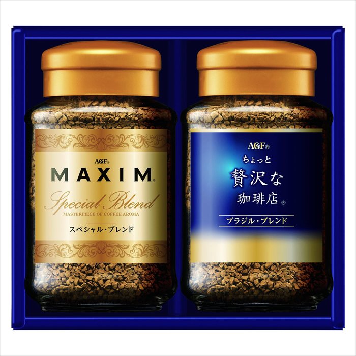 ■商品内容：ちょっと贅沢な珈琲店インスタントコーヒー ブラジルブレンド65g、マキシムインスタントコーヒー スペシャルブレンド65g ■パッケージサイズ：箱サイズ:158×183×66（50サイズ） ■賞味期限：製造後1110日 ■アレルギ...