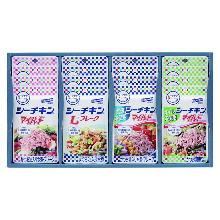 ■商品内容：シーチキンSmileマイルド50g×4、シーチキンSmileLフレーク50g×4、シーチキンSmile食塩不使用マイルド50g×4、シーチキンSmileオイル不使用マイルド50g×4 ■パッケージサイズ：箱サイズ:237×422...