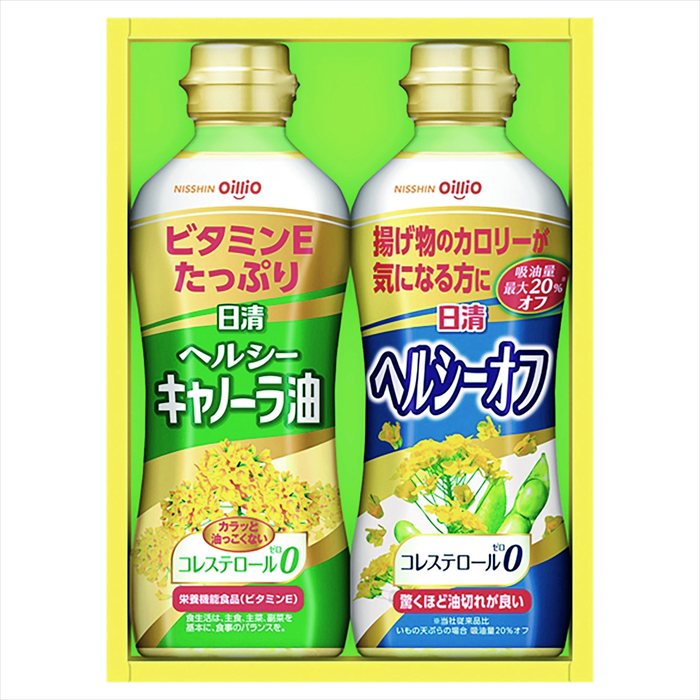 ■商品内容：日清ヘルシーキャノーラ油350gPET×1、日清ヘルシーオフ350gPET×1 ■パッケージサイズ：箱サイズ:216×162×58（50サイズ） ■賞味期限：製造後750日 ■アレルギー： メーカー希望小売価格はメーカーカタログ...