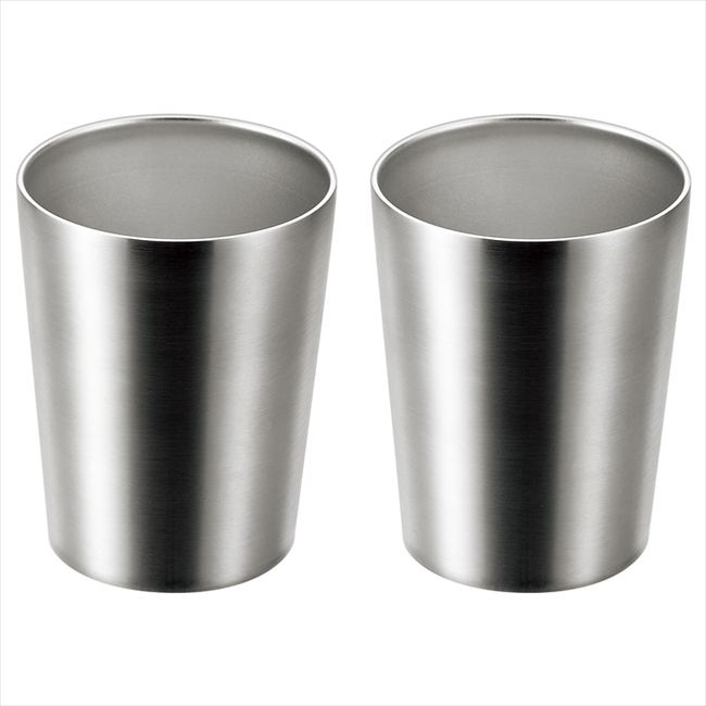 ■商品紹介：保温・保冷OK。美味しさ持続の断熱二重構造。温かい飲み物も冷めにくいので、オールシーズン使えます。 ■商品内容：本体（約280ml）（約φ76×98mm）×2 ■材質：ステンレス（二重構造） ■重量：約310g ■原産国：中国製...