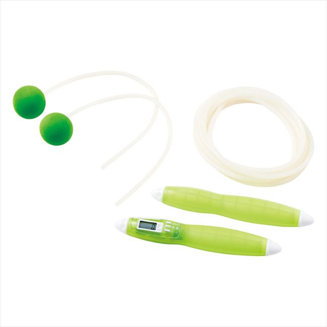 ■商品紹介：室内でも手軽に有酸素運動をしたい方へ。■室内でも室外でも使える2種類のロープが付属■跳んだ回数は勿論、縄跳びで何kcal消費したか表示 ■商品内容：本体（約185×26×30mm）×1 ■材質：ABS・AS・EVA・シリコーンゴ...