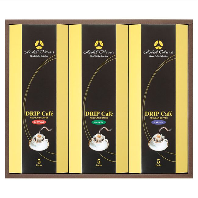■商品紹介：ホテルオークラの香り高い本格ドリップコーヒーをセットにしました。 ■商品内容：リッチマイルド（5P）・リッチビター（5P）・リッチボディ（5P）×各1 ■材質： ■重量：約470g ■原産国： メーカー希望小売価格はメーカーカタ...