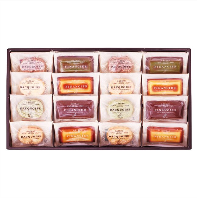 ■商品紹介：アーモンドを菓子職人がていねいに自家挽きして使用。素材と製法にこだわった、本格ガトーセレクション。 ■商品内容：ダックワーズ（プラリネ）・フィナンシェ（プレーン）×各4、ダックワーズ（ショコラ・抹茶）・フィナンシェ（ショコラ・抹...