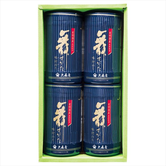 ■商品紹介：有明海産味付のり卓上タイプの詰合せギフトです。 ■商品内容：味付のり（10切32枚）×4 ■材質： ■重量：約470g ■原産国： メーカー希望小売価格はメーカーカタログに基づいて掲載しています ■さまざまなギフトアイテムをご用...