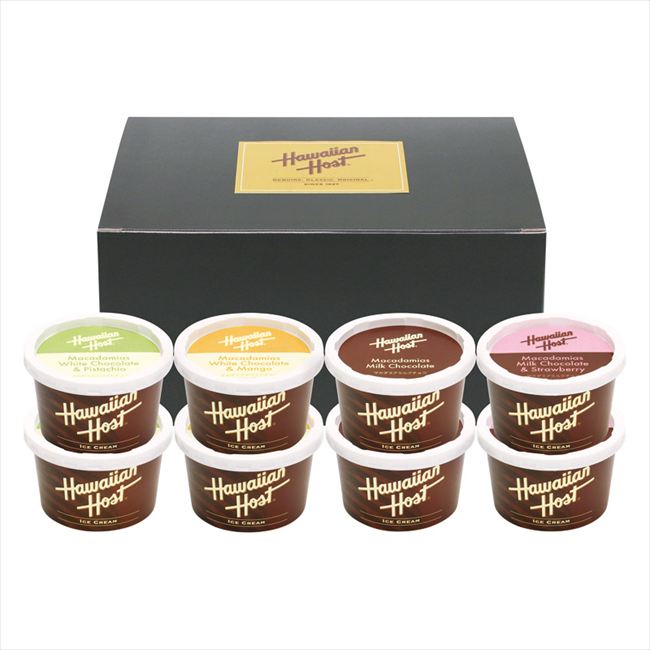 ■商品紹介：「ハワイアンホースト」の代名詞であるマカダミアナッツのクラッシュを練りこんだミルクチョコアイスと、ミルクとホワイト2種のマカダミアチョコアイスに、相性抜群の3つのフレーバーを組み合わせ、見た目も味も楽しいアイスに仕上げました。 ...