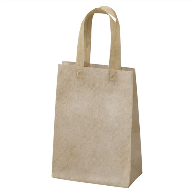 ■商品紹介：おしゃれなモカ色でマチ付きのスタイリッシュなデザインのRPET不織布バッグ。回収された使用済みペットボトルを原料（100%）として生産された生地で作られています。 ■商品内容：本体（約200×280×115mm）×1 ■材質：R...