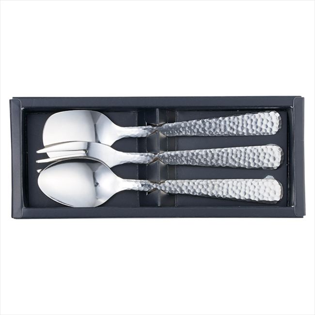 ■商品紹介：世界に誇る燕市製の上質カトラリーセット。 ■商品内容：コーヒースプーン・ヒメフォーク・アイスクリームスプーン×各1 ■材質：ステンレス ■重量：約56g ■原産国：日本製 メーカー希望小売価格はメーカーカタログに基づいて掲載して...