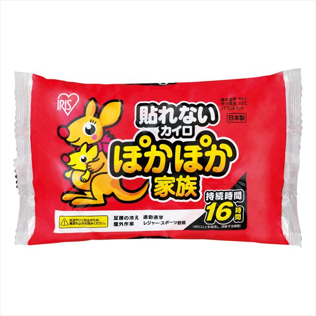 ■商品紹介：レギュラーサイズの貼れないタイプのカイロです。●最高温度:68度●平均温度:52度●持続時間:16時間 ■商品内容：本体（約125×95mm）×10 ■材質：鉄粉・水・活性炭・バーミキュライト・塩類・高吸水性樹脂 ■重量：約48...