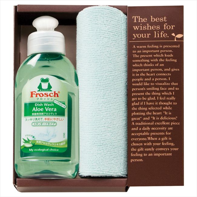 ■商品紹介：「キッチンフロッシュアロエヴェラ」には、潤い成分の一つとしてアロエヴェラが含まれています。肌に優しい商品です。 ■商品内容：フロッシュ（100ml）・マイクロファイバークロス（約250×250mm）×各1 ■材質：ポリエステル8...