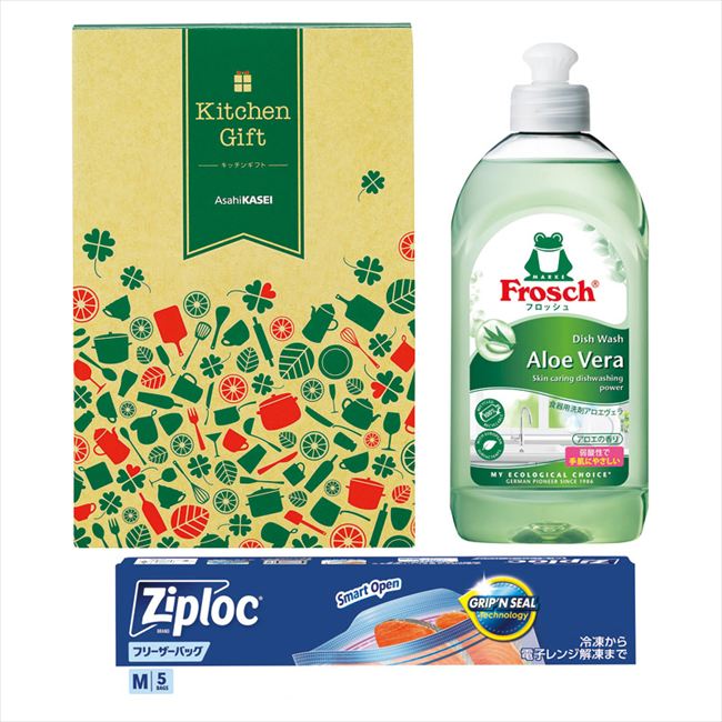 ■商品紹介：フロッシュとジップロックの便利2点セット。 ■商品内容：ジップロックフリーザーバッグ（M5枚）・フロッシュ食器用洗剤アロエヴェラ（300ml）×各1 ■材質： ■重量：約430g ■原産国：オーストリア・タイ製 メーカー希望小売...