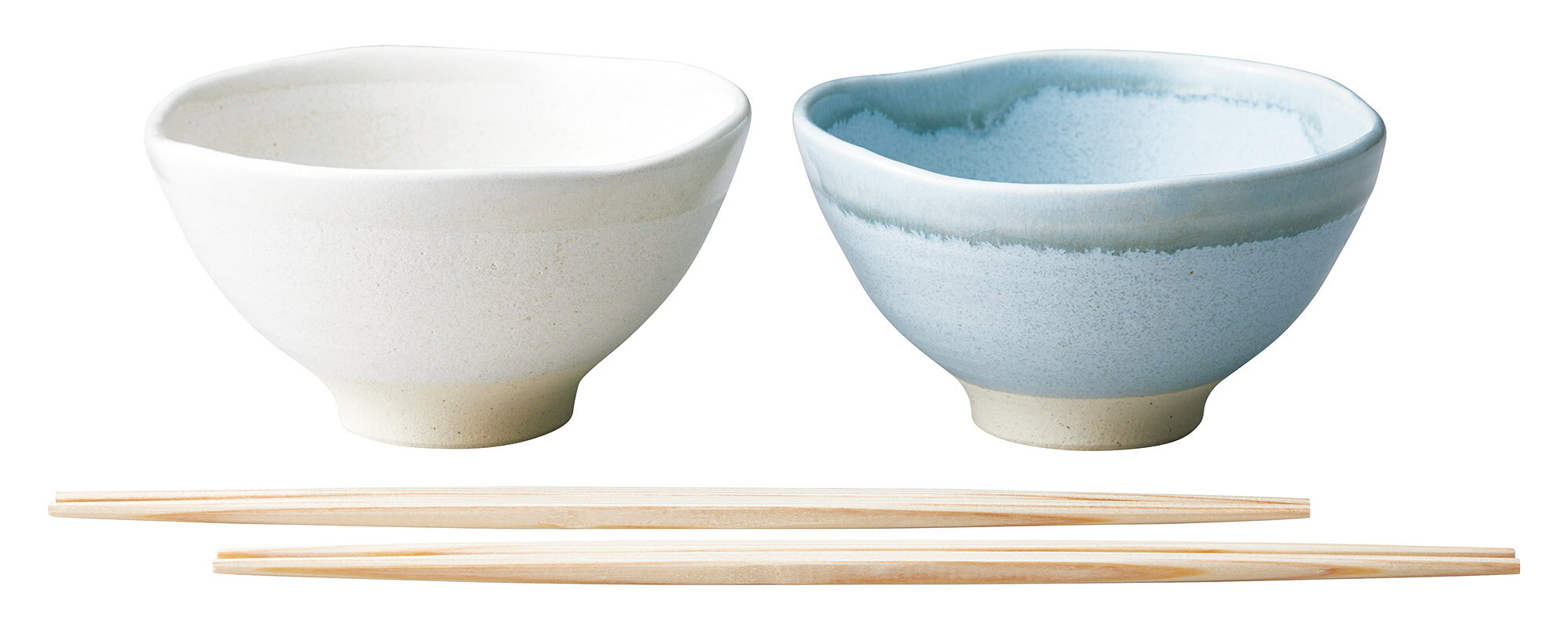 ■商品紹介：波打つようなフチと柔らかな色合いのペア茶碗セット。 ■商品内容：茶碗/径12.2×H6.7cm(310ml)×2 陶器 箸×2化粧箱/26.8×14.1×7.6cm　原産国：日本 引出物,陶器,ペア茶碗,茶碗,ペア,37ドリーム...