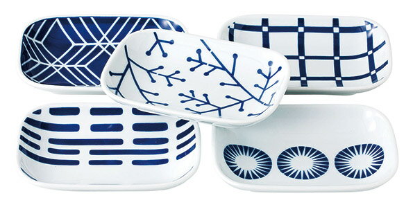 ■商品紹介：人気の波佐見焼、伝統とモダンが融合した器たち。 ■商品内容：長角小皿/9×12.5×H2.5cm×5 磁器 化粧箱/20.5×14.5×6cm　原産国：日本 引出物,陶器,波佐見焼,小皿揃,セット,37ドリーム メーカー希望小売...