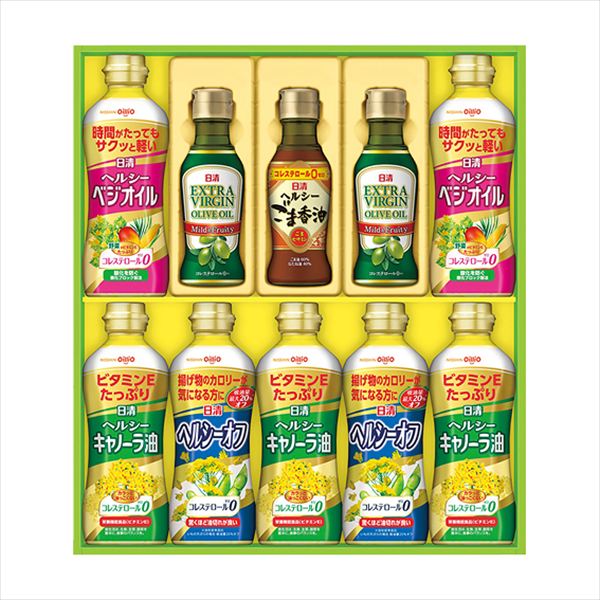 ■商品紹介内容/ヘルシーキャノーラ油:350g×3・エキストラバージンオリーブオイル:145g×2・ヘルシーベジオイル:350g×2・ヘルシーごま香油:145g×1・ヘルシーオフ:350g×2 ■パッケージサイズ：箱寸/425×379×65...