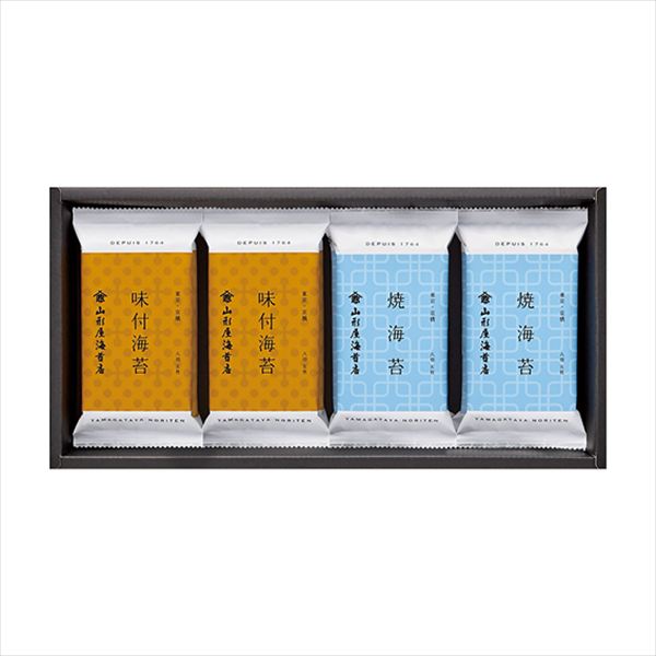 ■商品紹介内容/焼海苔5枚詰（8切5枚）×4・味付海苔5枚詰（8切5枚）×4《小麦》 ■パッケージサイズ：箱寸/160×325×50 ■重量：約194g メーカー希望小売価格はメーカーカタログに基づいて掲載しています ■さまざまなギフトアイ...