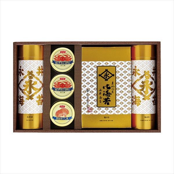 ■商品紹介内容/焼のり:2切4枚×2袋×1・味のり:8切4枚10袋×1・のり茶漬:6袋×1・紅ずわいがにほぐし身:55g×2・貝柱ほぐし身:70g×1《小麦・えび・かに》 ■パッケージサイズ：箱寸/260×425×85 ■重量：約920g ...