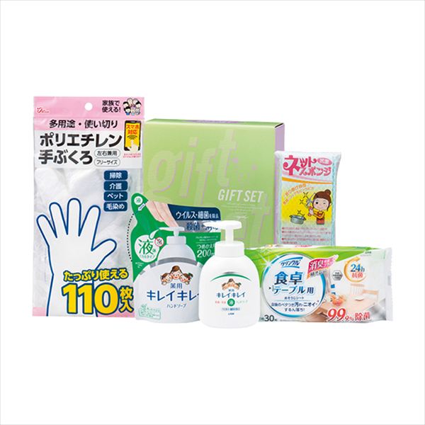 ■商品紹介内容/ライオンキレイキレイ薬用液体ハンドソープ［日本製］:250ml×1・ライオンキレイキレイ薬用液体ハンドソープ詰め替え用［日本製］:200ml×1・クリンクル食卓テーブル用シート［日本製］:30枚入×1・ネットスポンジ［中国製...