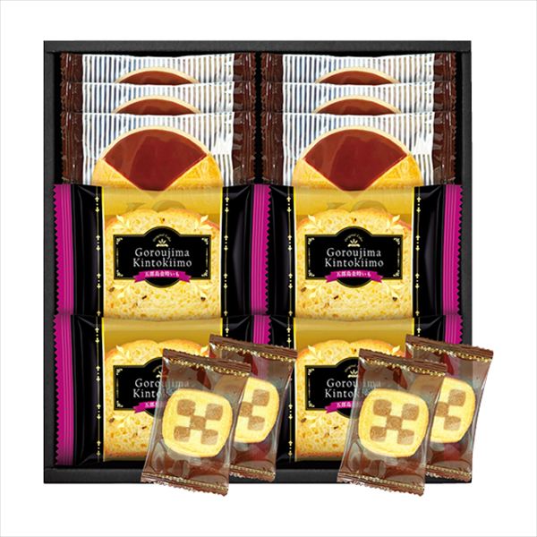 ■商品紹介内容/五郎島金時いもケーキ×4・ゴーフレット（チョコ）×6・チェスクッキー×4《卵・乳・小麦》 ■パッケージサイズ：箱寸/263×245×35 ■重量：約360g メーカー希望小売価格はメーカーカタログに基づいて掲載しています ■...