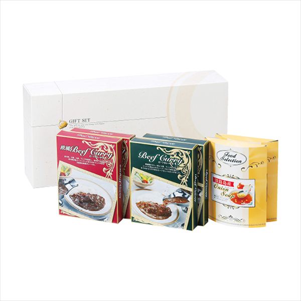 ■商品紹介内容/ビーフカレー レギュラー（中辛）:150g×2・ビーフカレー欧風（中辛）:150g×2・淡路島産フルーツたまねぎのスープ:（6.2g×3）×2《小麦》 ■パッケージサイズ：箱寸/200×420×59 ■重量：約1026g メ...