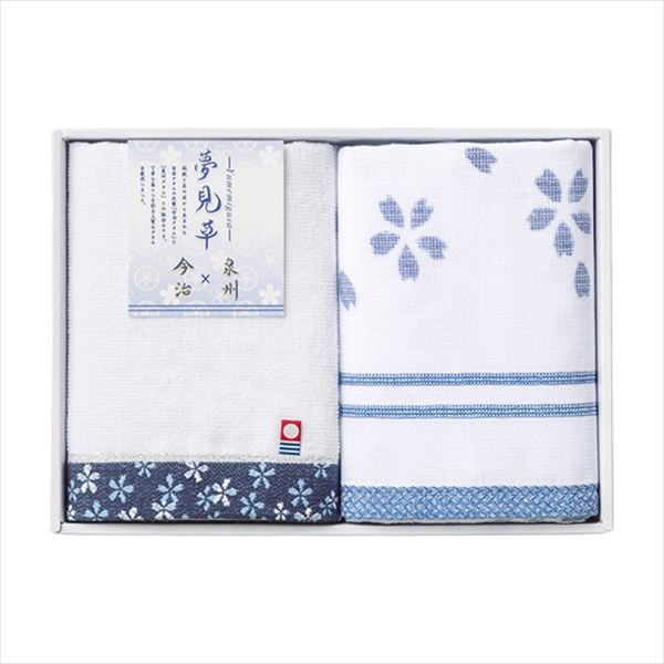 ■商品紹介内容/泉州フェイスタオル:34×80×1・今治ハンドタオル:34×35×1 材質/綿100% ■パッケージサイズ：箱寸/200×280×40 ■重量：約235g メーカー希望小売価格はメーカーカタログに基づいて掲載しています ■さ...