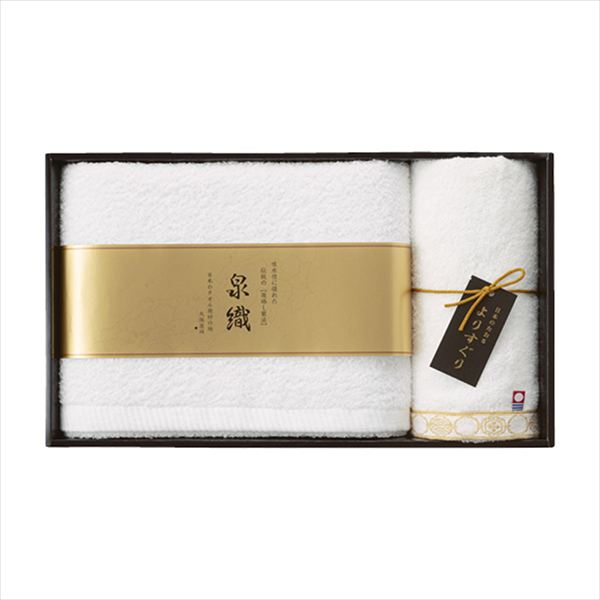 ■商品紹介内容/泉州バスタオル:60×120×1・今治フェイスタオル:34×80×1 材質/綿100% ■パッケージサイズ：箱寸/240×415×65 ■重量：約585g メーカー希望小売価格はメーカーカタログに基づいて掲載しています ■さ...