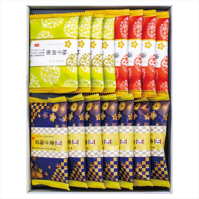 ■商品紹介：国産米100%にこだわりました。定番のサクッとソフトなサラダ煎餅、程良い甘さのざらめ煎餅、磯の香味広がる青のりしょうゆの詰合せです。 ■商品内容：セット内容/青さ海苔煎餅×7、柚子胡椒煎餅・海老カレー煎餅×各4 ■パッケージサイ...