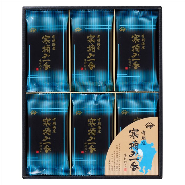 ■商品紹介：香り豊かでやわらかい有明産の寒摘み一番海苔を味わい豊かに伝統の技で仕上げました。口当たりのよい食感を味わっていただけます。 香り豊かでやわらかい有明産の寒摘み一番海苔を味わい豊かに伝統の技で仕上げました。口当たりのよい食感を味わ...