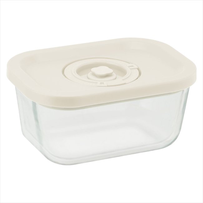 ■商品紹介：別売の専用製品で吸引+密封して鮮度長持ち! つくりおきの料理をそのまま食卓へ器としても使えるキャニスター保存開始日や期限日を設定できる日付目盛り付き!電子レンジ対応※加熱時は必ずふたをはずしてからご使用くださいオーブン対応※ガス...