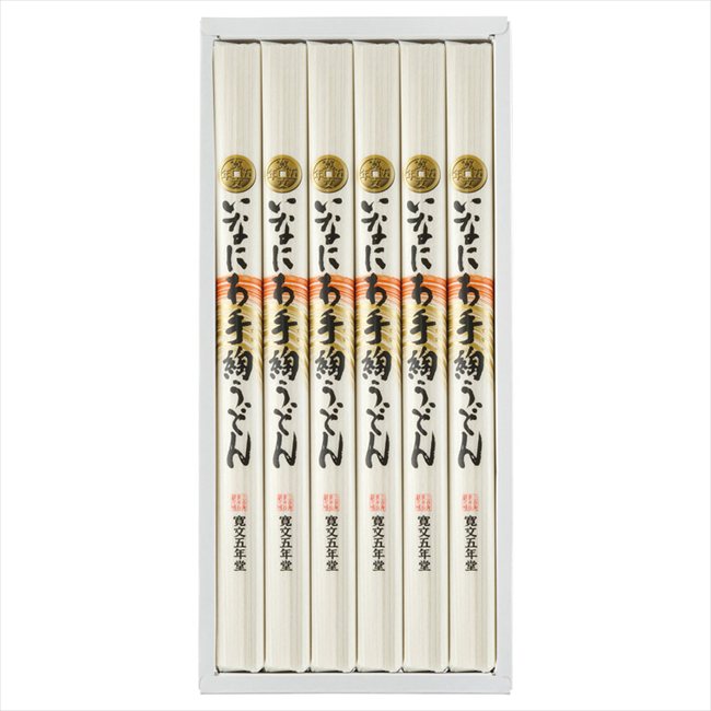 ■商品紹介：350年培われた伝統製法で手造りしたツルリとした喉ごしとコシが特長の「いなにわ手綯うどん」。 ■商品内容：いなにわ手綯うどん（100g）×6 ■パッケージサイズ：37×17.5×3cm ■賞味期限（ある場合）：常温2年 メーカー...